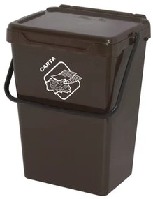ArtPlast Plastový odpadkový koš pro třídění odpadu, hnědý, 35 l