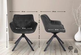 Židle Westport samet – tmavě šedá