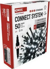 Propojovací vánoční řetěz bez zdroje EMOS Connecting D1AC02 ZY1924 50LED 5m studená bílá