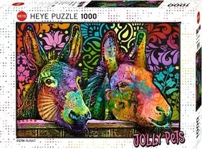HEYE Puzzle Jolly Pets: Oslí láska / 1000 dílků / 70 x 50 cm