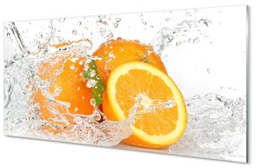 Obraz na skle Pomeranče ve vodě 140x70 cm