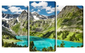 Vícedílný obraz Krystalické Jezero V Horách 3D Nedostatek Nedostatek Přírodní plátno 150x100