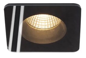 SLV Patta-F, zápuštěná bodovka IP 65, 12W LED 3000K, černá, 8,3x8,3cm