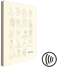 Obraz Krásné tvary (1-dílný) svislý - ženské aktové v lineart stylu