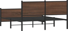 Kovový rám postele bez matrace hnědý dub 150 x 200 cm 3301371