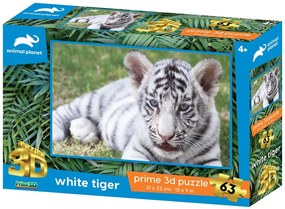 PRIME 3D PUZZLE - Bílý tygr 63 dílků 10711