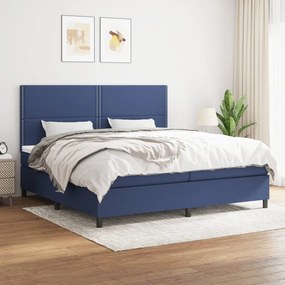 Box spring postel s matrací modrá 200x200 cm textil 3141727