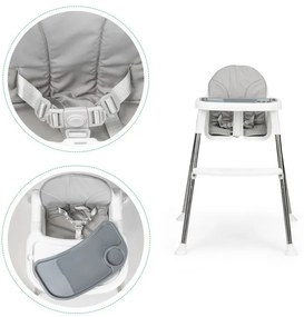 Židle na krmení 2v1 šedobílá