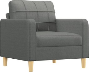 4dílná sedací souprava s polštáři tmavě šedá textil 3201267
