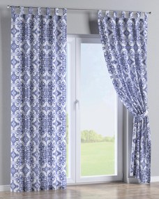 Závěs na poutkach barva modrá látka vzorované