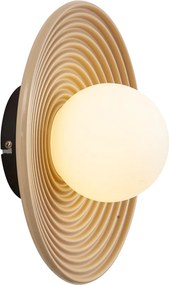 Retro stropní svítidlo béžové s opálovým sklem - Lila