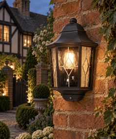 Přisazená venkovní lucerna Elstead Norfolk IP44 Černá