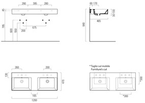 GSI GSI, KUBE X keramické dvojumyvadlo 120x47 cm, bílá ExtraGlasse, 9425111