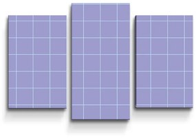Sablio Obraz - 3-dílný Čtvercový vzor fialové - 75x50 cm