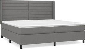 Box spring postel s matrací tmavě šedá 200x200 cm textil 3131538