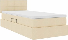 Postel s úložným prostorem a matrací Krémová 100 x 200 cm Samet 3370492
