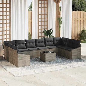 Set pohovek 11 ks Šedá polyratan 3346909
