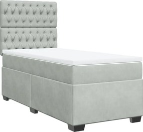 Box spring postel s matrací světle šedá 90x190 cm samet 3290792
