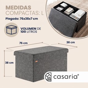 Casaria Skládací lavice 80×40×40 cm – tmavě šedá, MDF