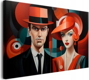Obrazy na plátně obraz na zeď žena muž kubismus art deco 60x90 cm