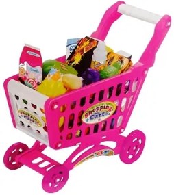 HračkyZaDobréKačky Velký nákupní vozík s příslušenstvím  růžový