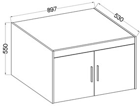 Šatní skříň ELENA 2D 1L + zrcadla + nástavec | 89,7 cm | dub lefkas