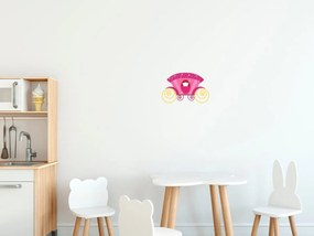 Gario Nálepka na zeď pro děti Pěkný růžový kočár Rozměry: 30 x 30 cm