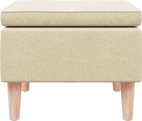 Stolička s dřevěnými nohami krémová textil 329455