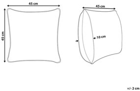 Bavlněný polštář s geometrickým vzorem 45 x 45 cm červený CEIBA Beliani