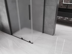 Mexen Velar, sprchový kout s posuvnými dveřmi 100 x 80 cm, 8mm sklo námraza, černá matná, 871-100-080-31-70