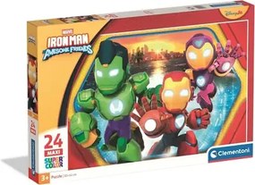 Clementoni 24829 Puzzle Iron Man a jeho úžasní přátelé MAXI 24 dílků /