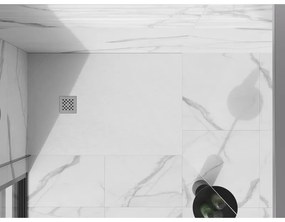 Mexen Stone+ kompozitní čtvercová sprchová vana 100 x 70 cm, Bílá - 44107010
