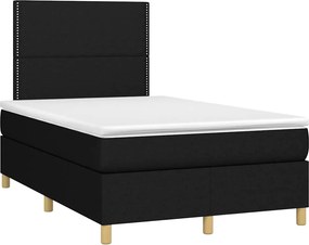 Box spring postel s matrací a LED černá 120x190 cm textil 3270241