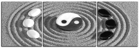 Obraz na plátně - Jin a Jang kameny v písku - panoráma 5163QC (90x30 cm)