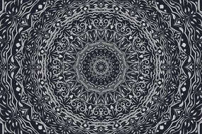 Tapeta Mandala vintage černobílá - 300x200 cm