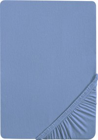Biberna Napínací prostěradlo žerzej-elastan, výška rohu do 25 cm. (modrá, 90-100 x 200 cm)