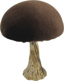 Dekoracja Velvet Mushroom 10 cm brown