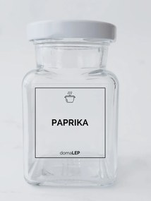 Samolepka na kořenky PAPRIKA průhledná 5 × 5 cm tučné písmo