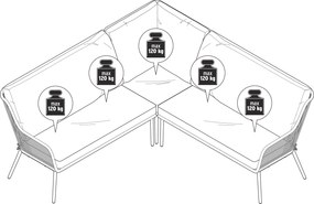 Tchibo - Rohová sedací souprava s textilním výpletem - barva: černá