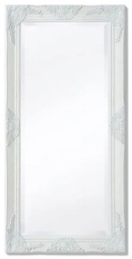 Nástěnné zrcadlo barokní styl 100 x 50 cm bílé - Default Title