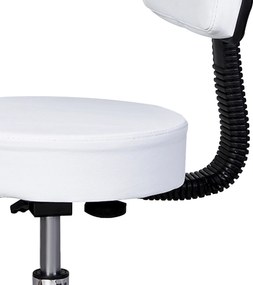 HOMCOM Pracovní stolička Rolovací stolička Otočná stolička s nastavitelnou výškou a opěradlem pro kancelář, bílá Φ35 x H72-84 cm