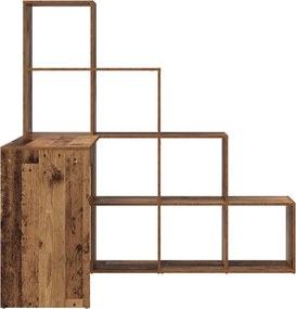 Rohový psací stůl s policí Staré dřevo 101,5 x 149,5 x 149,5 cm 3337247
