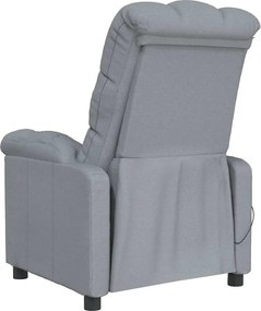 Masážní křeslo světle šedé textil 289806