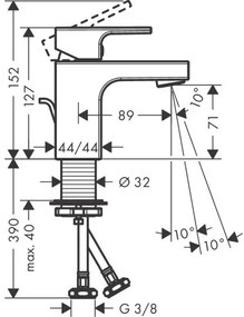 Hansgrohe Vernis Shape Umyvadlová baterie s výpustí, černá matná 71560670