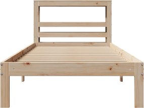 Rám postele s čelem 90 x 200 cm masivní borové dřevo 3306041