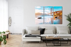 Vícedílný obraz Golden Gate Bridge V San Franciscu Nedostatek Nedostatek Přírodní plátno 60x40