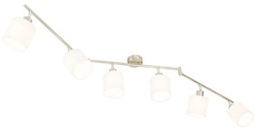 Moderní stropní bodový reflektor z oceli s bílým odstínem 6 světel - Hetta