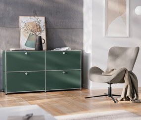 Tchibo - Kovová odkládací skříňka »Cn3« se 4 výklopnými dvířky - barva: chrom