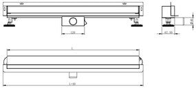 Sprchový žlab do stěny MEXEN FLAT WALL 2v1 - zlatý, 1530060