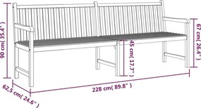 vidaXL Zahradní lavice 228 cm masivní teakové dřevo [316624]
